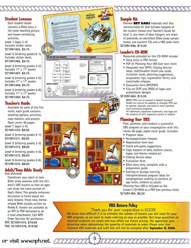 Print Scans: VBS Brochure Set Sail | PDF