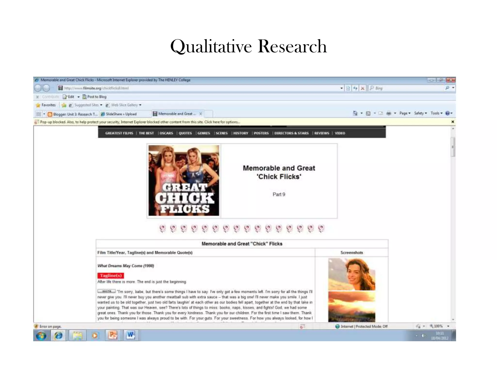 Print Screens of Research | PPTX