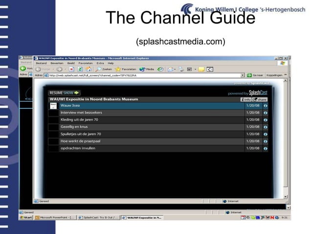 Printscreens Splashcast In Powerpoint | PPSX | Technology & Computing