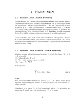 TEOREMA DASAR KALKULUS | PDF