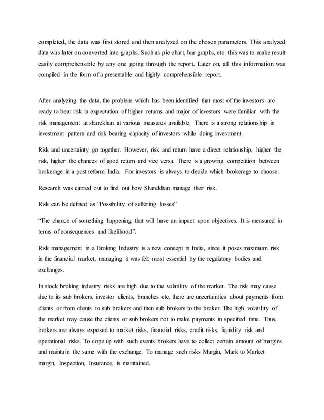 Project report for summer internship | Risk Management and investment ...