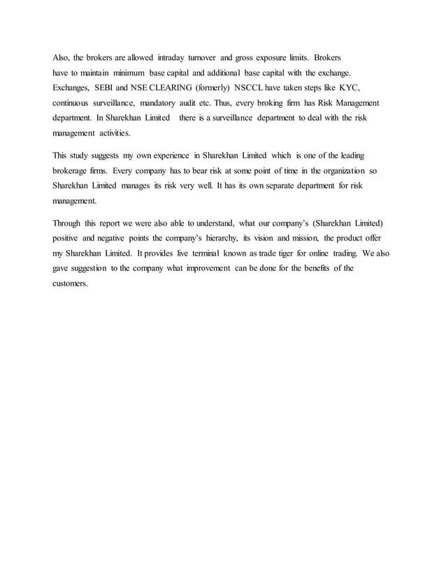 Project report for summer internship | Risk Management and investment ...