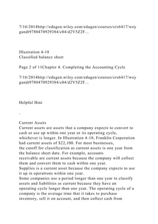 Print this page The Classified Balance SheetLEARNING .docx