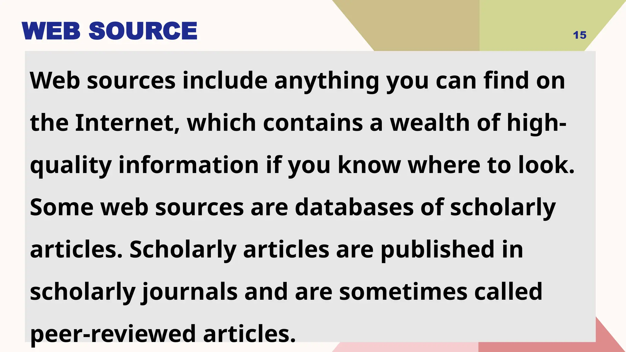 Print sources versus Web Sources, Their types and Examples | PPTX
