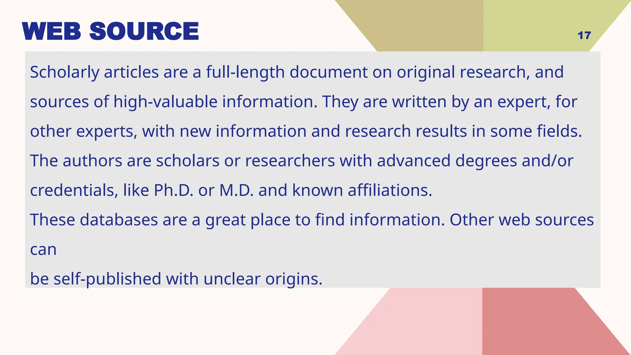Print sources versus Web Sources, Their types and Examples | PPTX