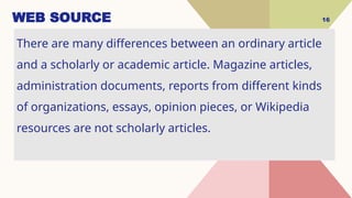 Print sources versus Web Sources, Their types and Examples | PPTX
