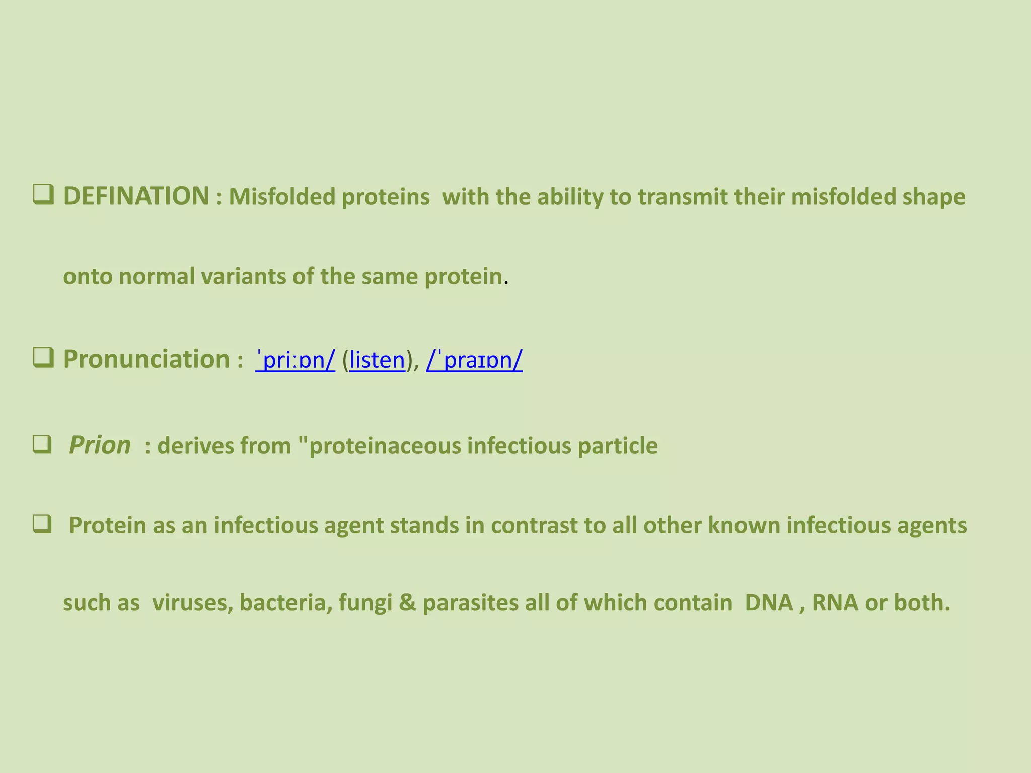 Prion : PATHOGENTIC TYPES OF MISFOLD PROTEIN | PPT