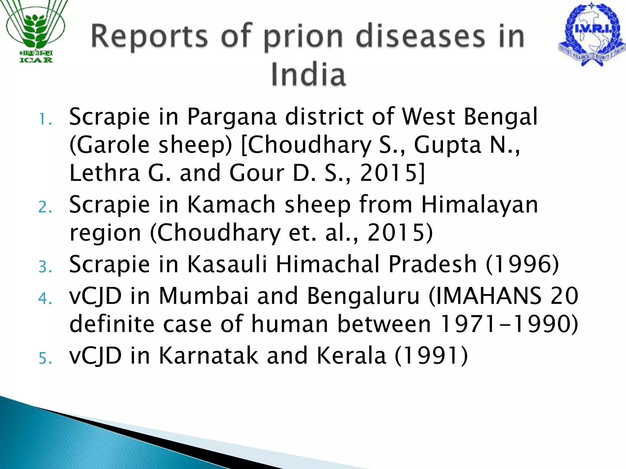 Prion diseases in India | PPTX