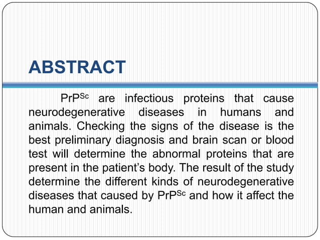 Prions (Infectious Protein) | PPTX