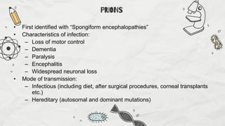Presentation on prions diseases and its prevention | PPTX