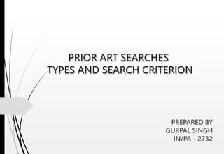 PATENTS AND PRIOR ART SEARCHES | PPTX