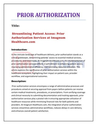 prior authorization rcm services imagnum | DOCX
