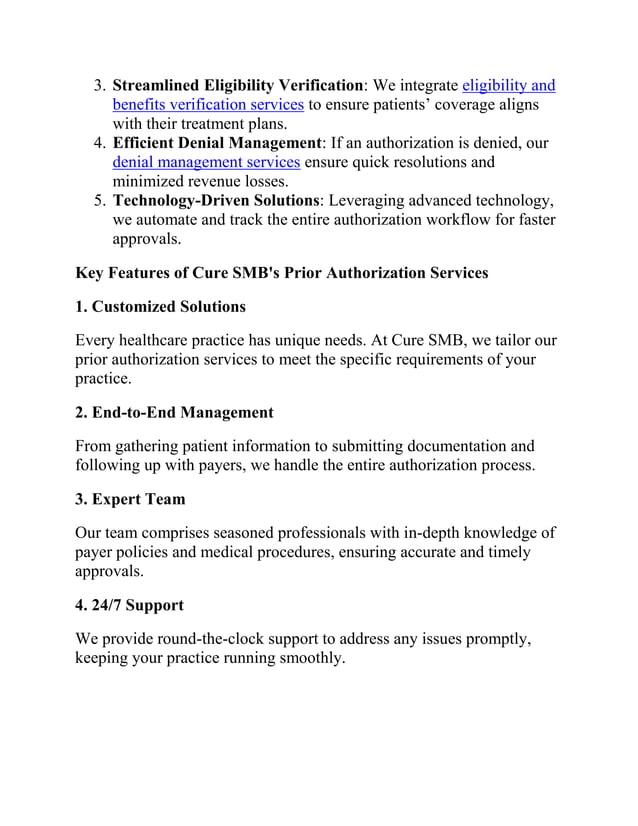 Prior Authorization Services: Streamlining Your Medical Billing Needs | PDF