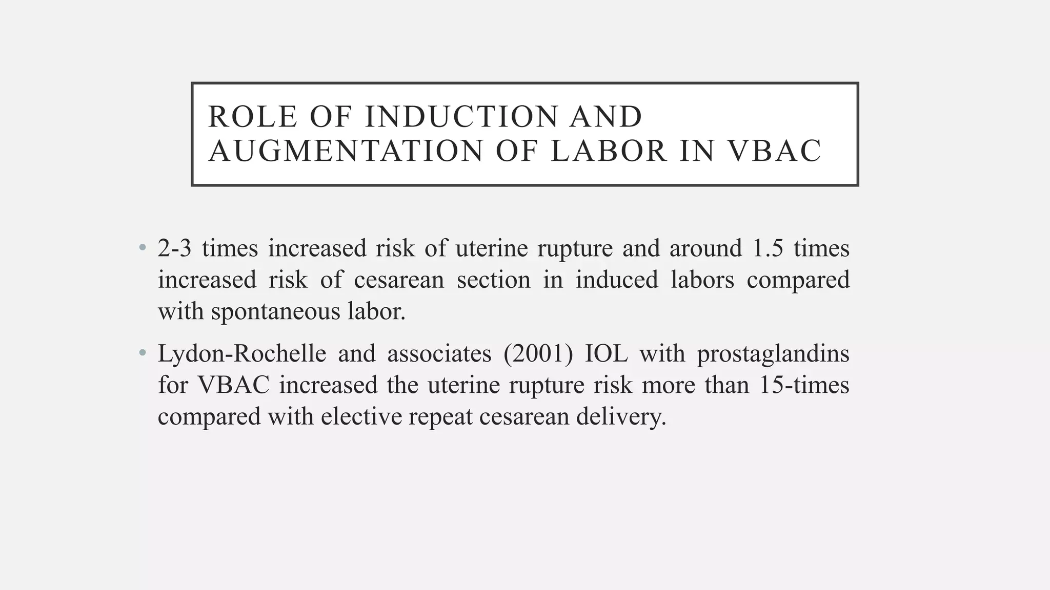 Prior cesarean delivery (VBAC) | PPTX