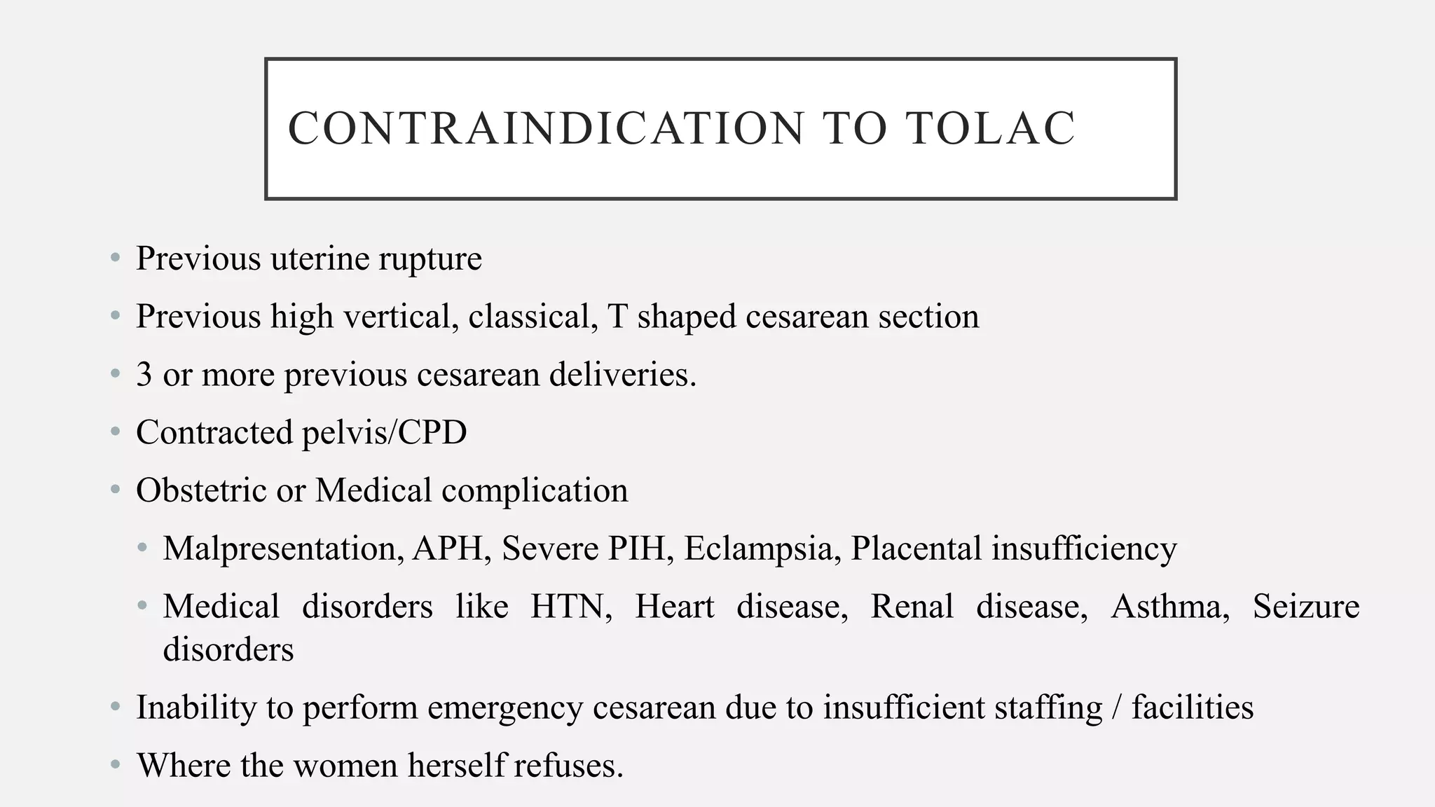 Prior cesarean delivery (VBAC) | PPTX