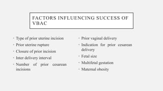Prior cesarean delivery (VBAC) | PPTX