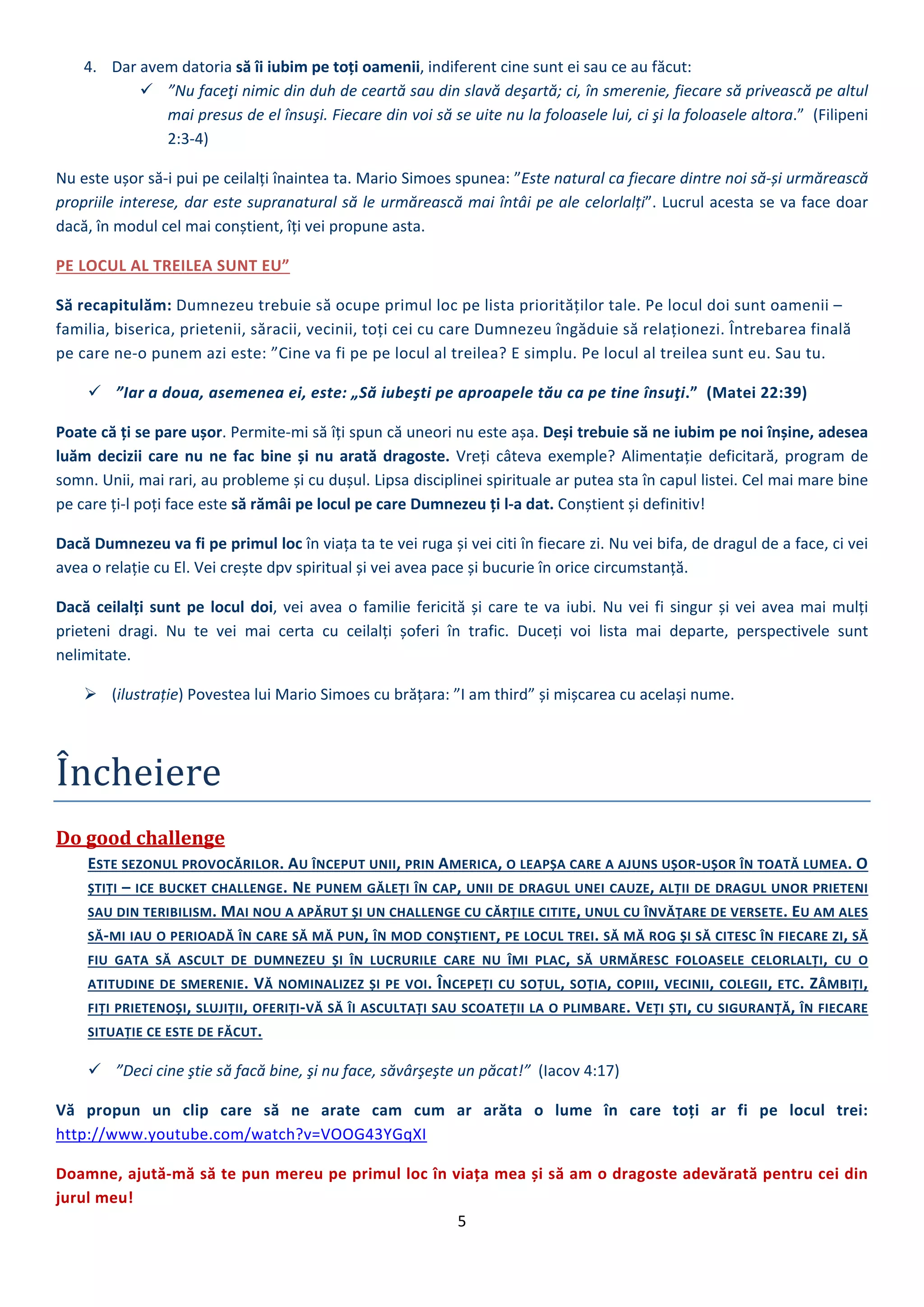 Prioritatile vietii crestinului si ordinea lor corecta | PDF