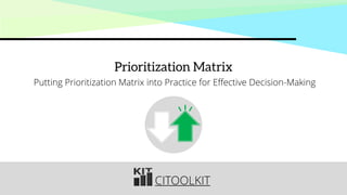 Putting Prioritization Matrix into Practice for Effective Decision ...