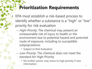 Amended TSCA - Prioritization Procedural Rule | PPT