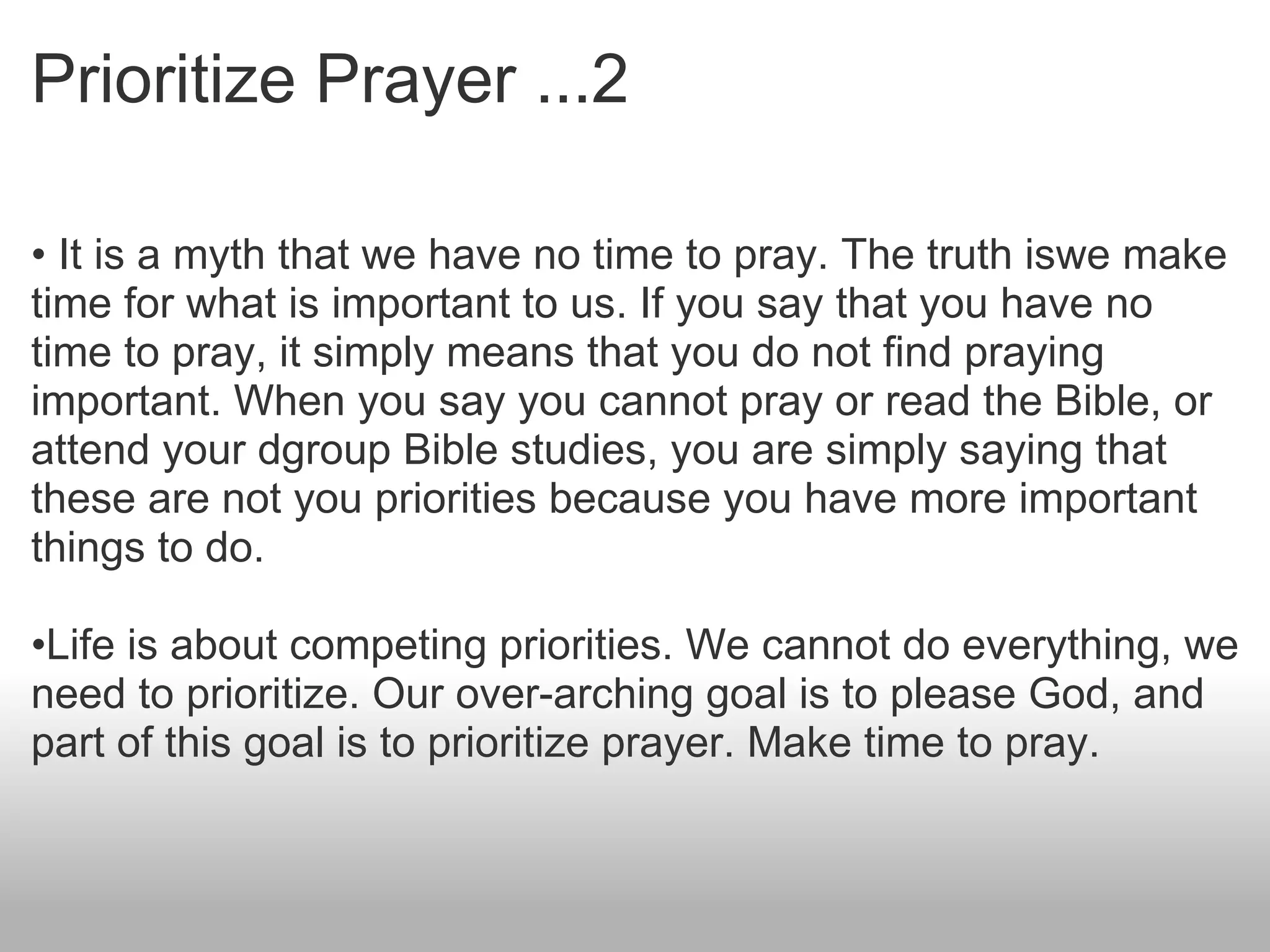 Prioritize prayer | PPT