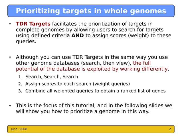 Prioritizing drug targets in complete genomes | PDF | Databases | Computer Software and Applications