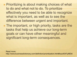 Prioritizing | PPTX