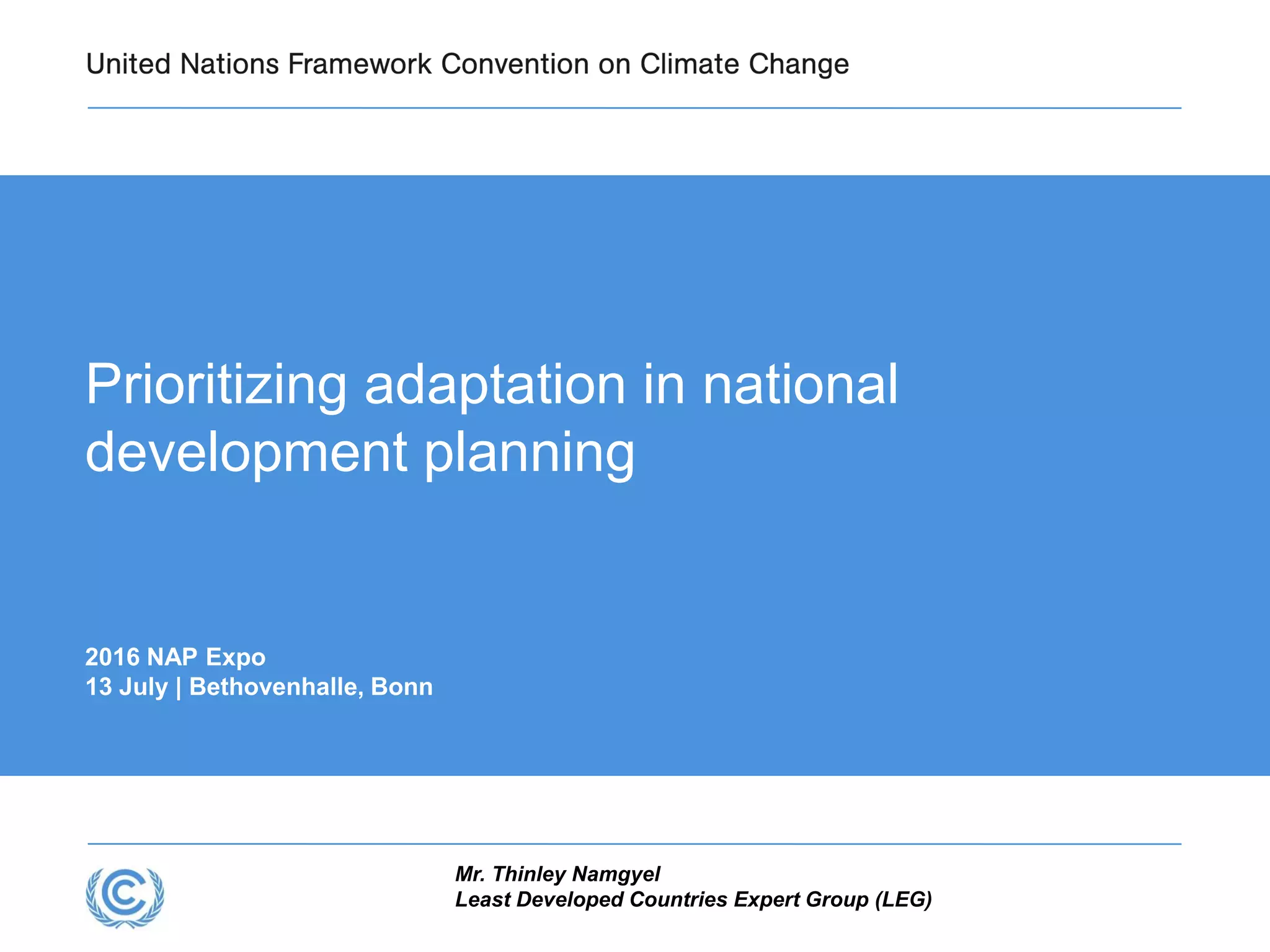 Prioritizing adaptation in national development planning | PPT