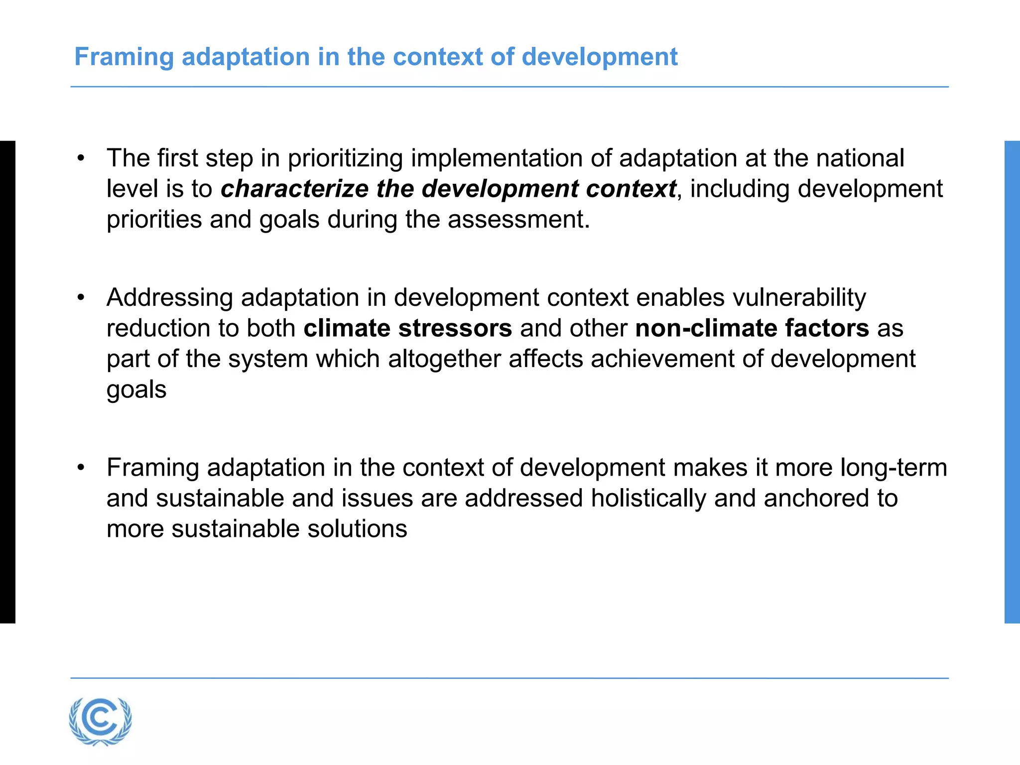 Prioritizing adaptation in national development planning | PPT