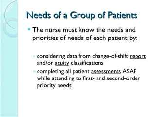 Prioritizing and Organizing Care | PPT
