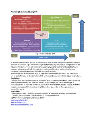 Prioritizing technical debt using bcg matrix in agile engagement | PDF