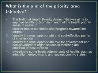 Priority areas for improving health core 1 hsc | PPT