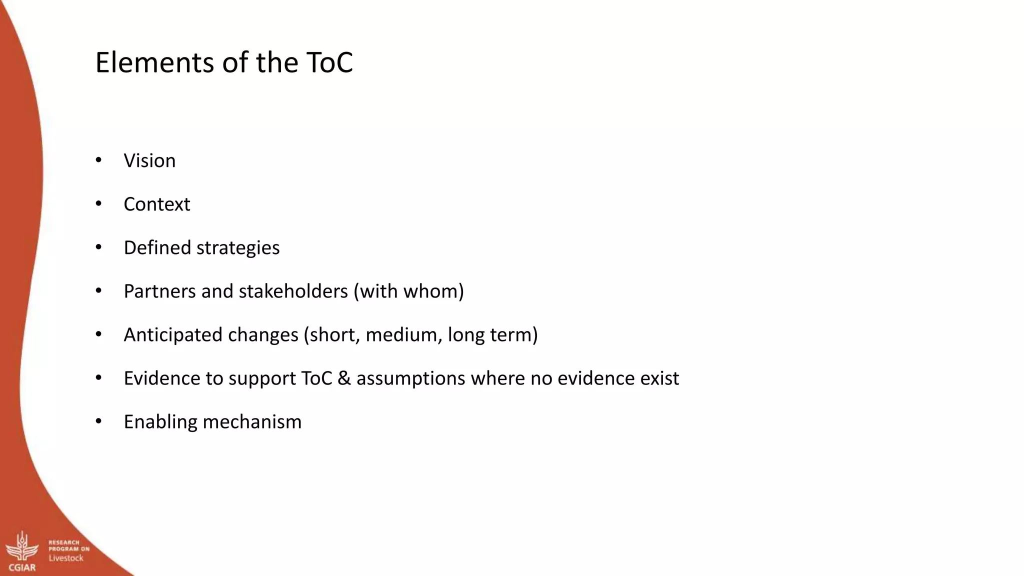 Theory Based Approach to Planning, Monitoring and Evaluating in the ...