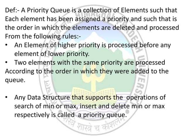 Priority queue | PPTX | Programming Languages | Computing