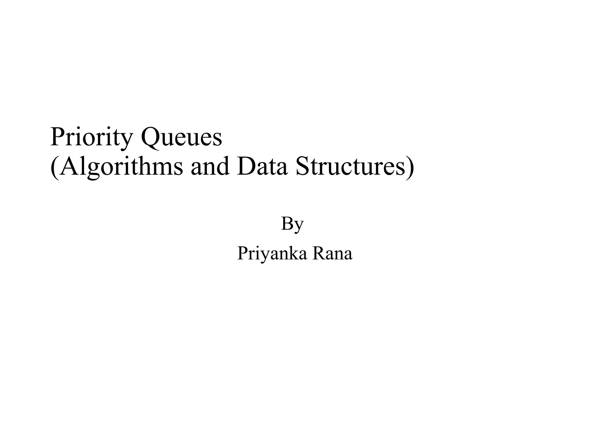 Priority queues | PPT