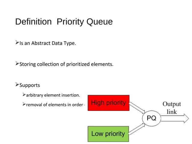 Priority queues | PPT | Databases | Computer Software and Applications