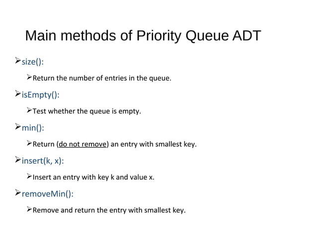 Priority queues | PPT | Databases | Computer Software and Applications