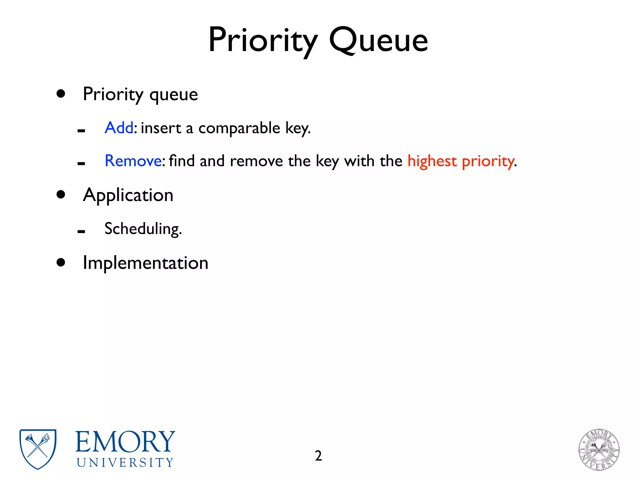 CS323: Priority Queues | PPT