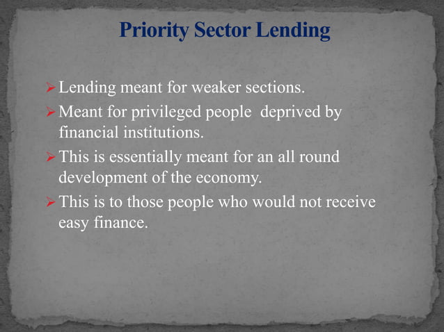 Priority sector lending | PPT