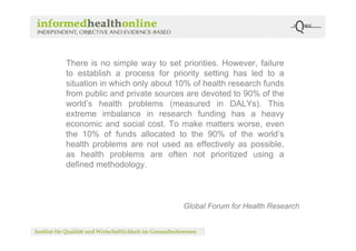 Priority Setting Presentation Freiburg | PDF