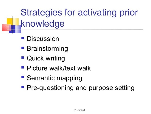 Prior Knowledge - Dr. Grant