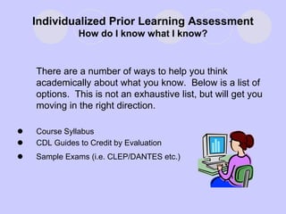 Prior Learning Assessment a Student's Perspective ppt oct 2010 af | PPTX
