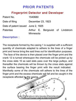 Prior patents in finger print systems | PPT | Skin Care | Beauty