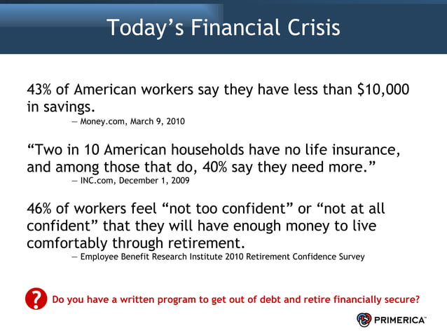 Primerica | PPT | Home Financing | Personal Debt