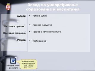 Prirodna kopnena stanista | PPT