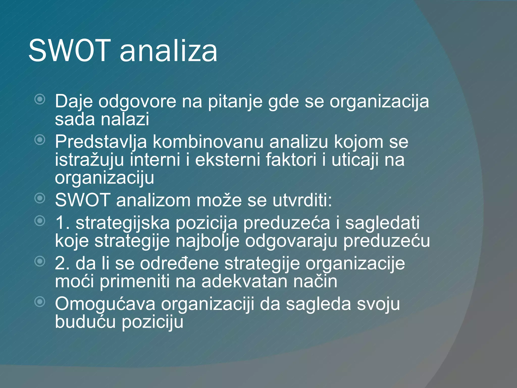 Prirucnik swot&pest analiza | PPT