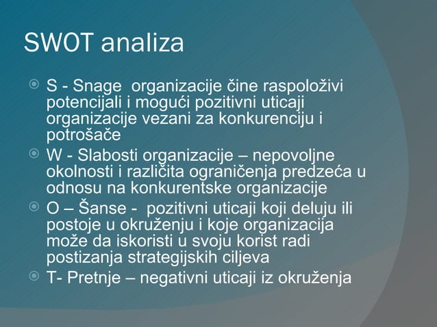 Prirucnik swot&pest analiza | PPT