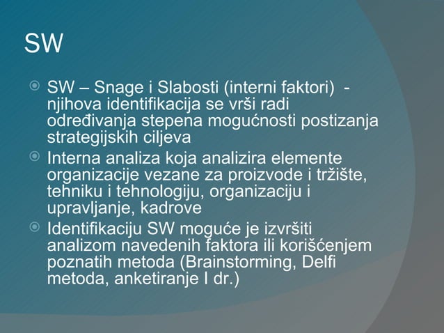 Prirucnik swot&pest analiza | PPT