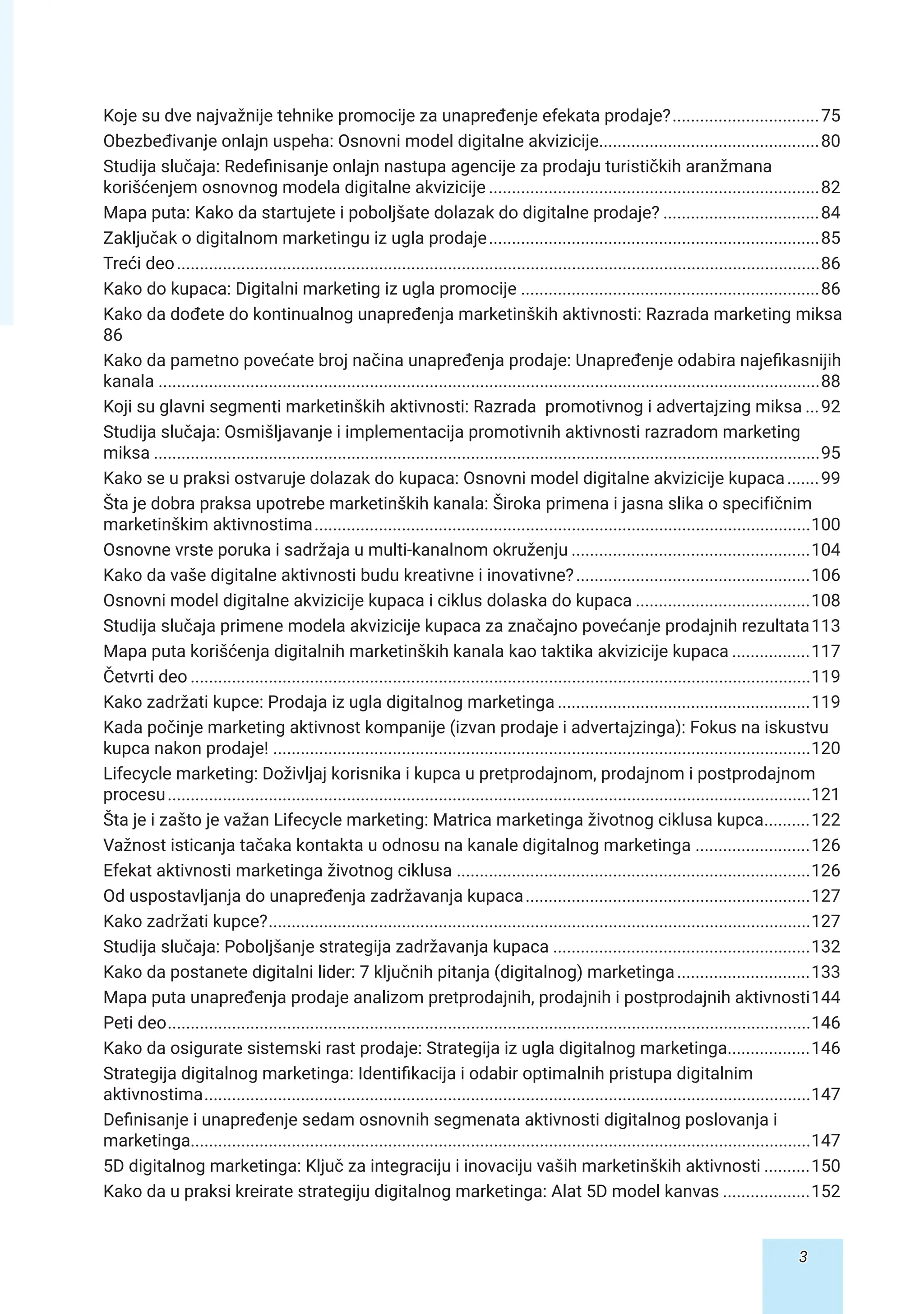 Knjiga "Modelovanje digitalnog marketinga" - Sadržaj | PDF