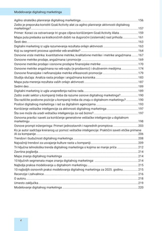 Knjiga "Modelovanje digitalnog marketinga" - Sadržaj | PDF