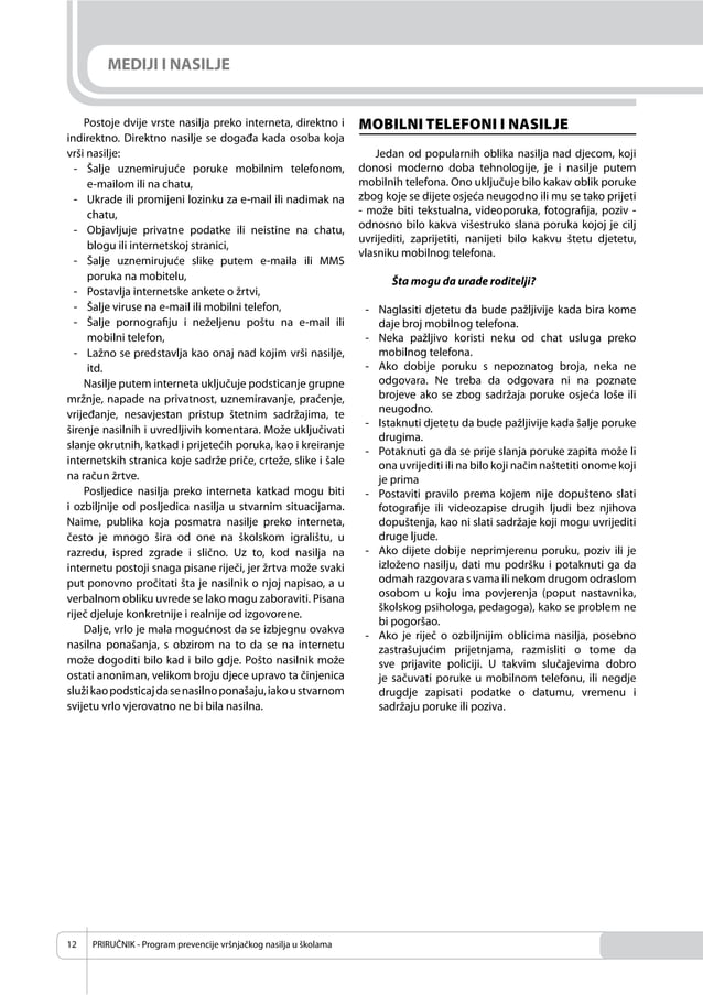 Priručnik+ +program+prevencije+vršnjačkog+nasilja+u+školama | PDF